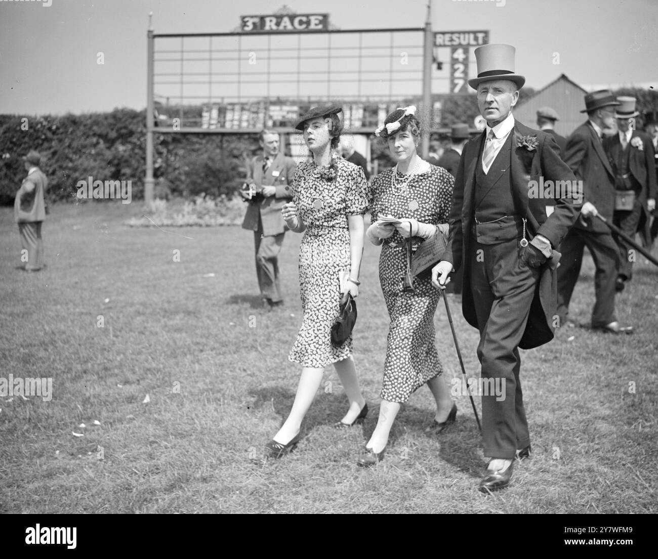 Derby Day at Epsom . Lord and Lady Londonderry and their daughter ...