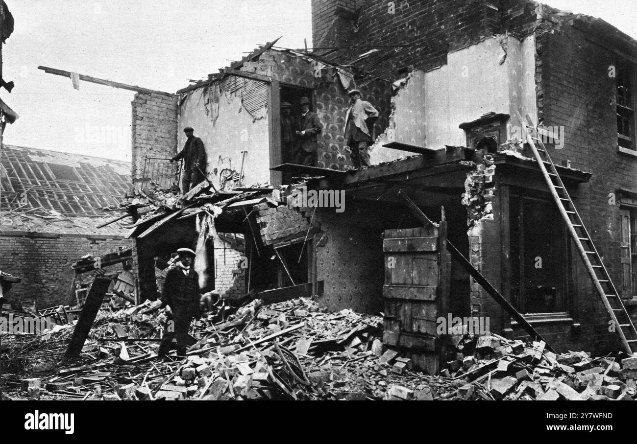 Damage for Zeppelin air raid 31st January 1916 World War I Stock Photo ...