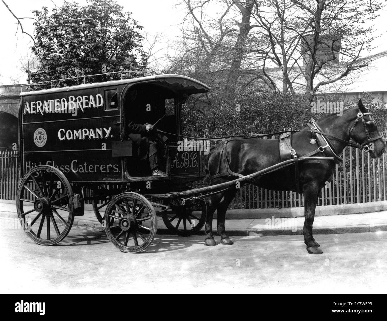 Aerated Bread company horse drawn delivery van 1920 Stock Photo - Alamy