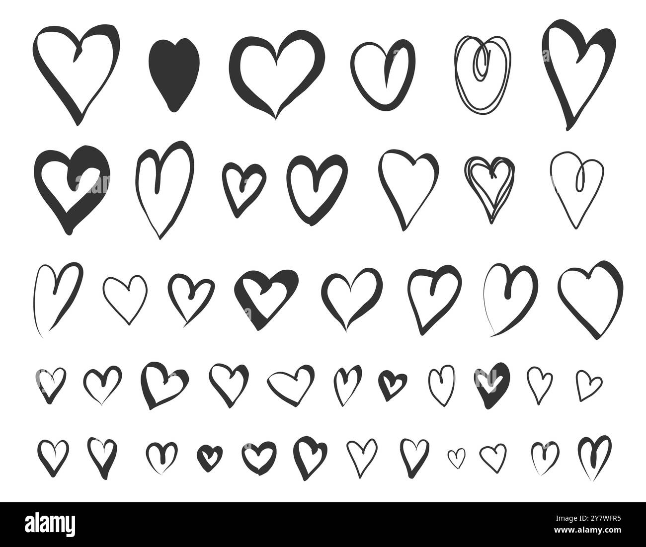 Grunge hand drawn ink heart Stock Vector Images - Alamy