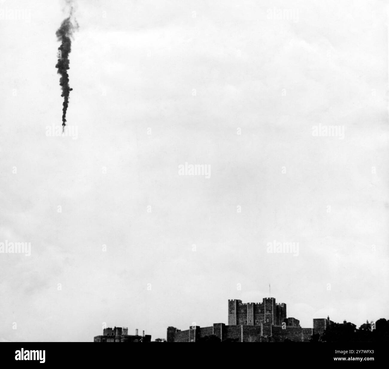 Battle of Britain . A barrage balloon brought down by a German aircraft ...