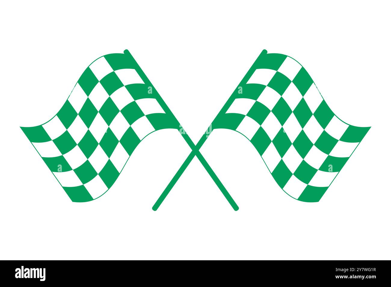 Crossed Green and white checkered racing flags. Special version of the end of session flag in ...