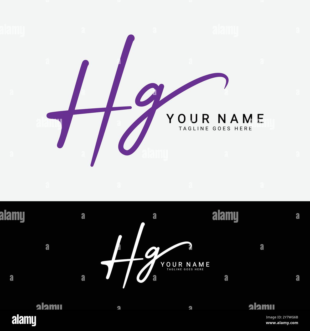 H, G, HG Initial letter logo. Alphabet HG Handwritten Signature logo ...