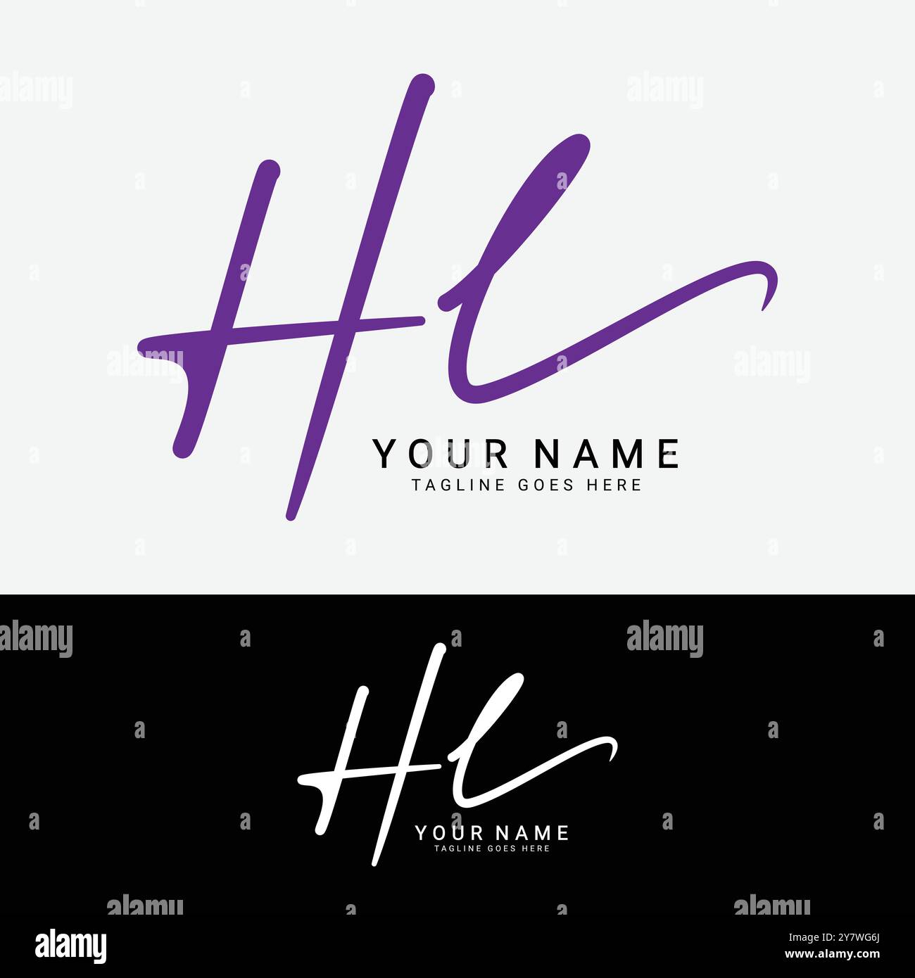 H, L, HL Initial letter logo. Alphabet HL Handwritten Signature logo Stock Vector Image & Art ...