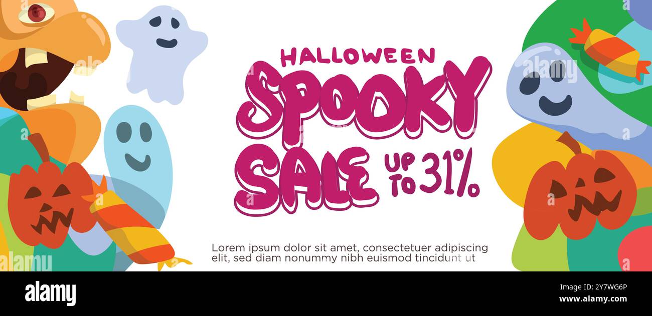 happy halloween banner concept. abstract geometric liquid form. monster ...