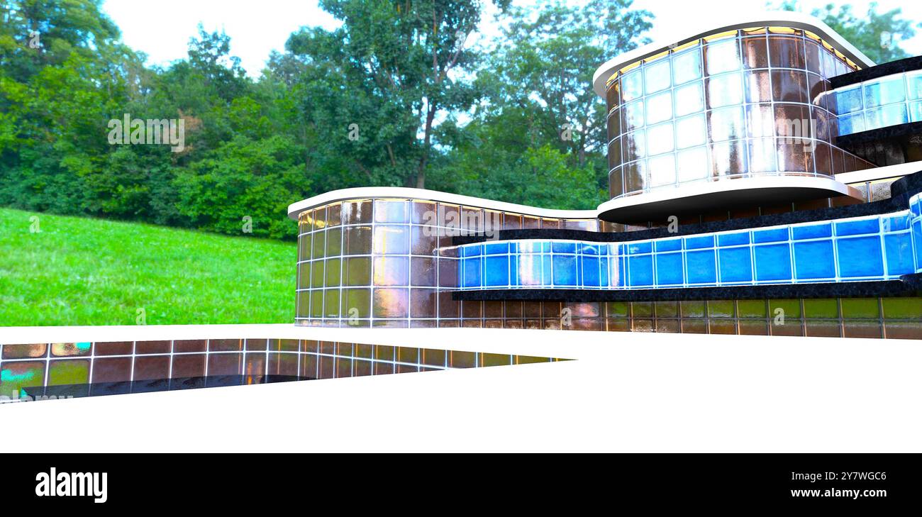 White plastic floor of the terrace at a wellness center with a glass ...