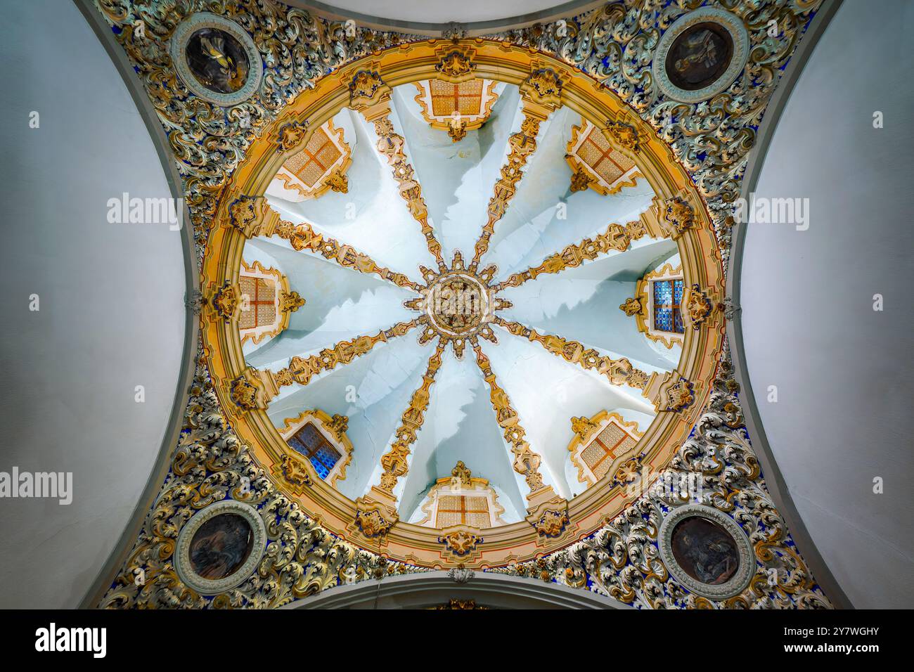 Ornate Baroque Ceiling Dome in a Spanish Church Stock Photo - Alamy