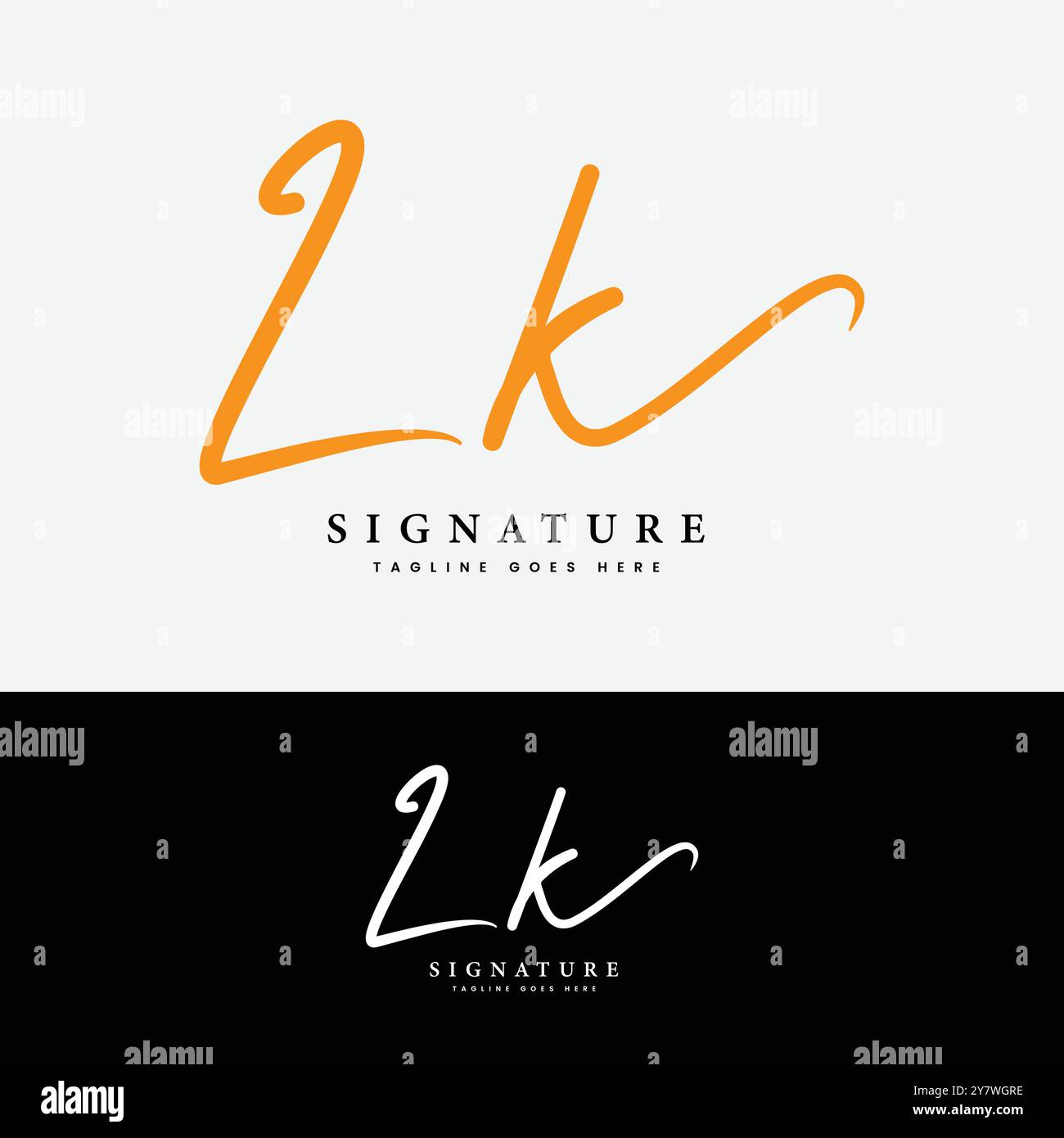 L, K, LK Initial letter logo. Alphabet LK Handwritten Signature logo ...