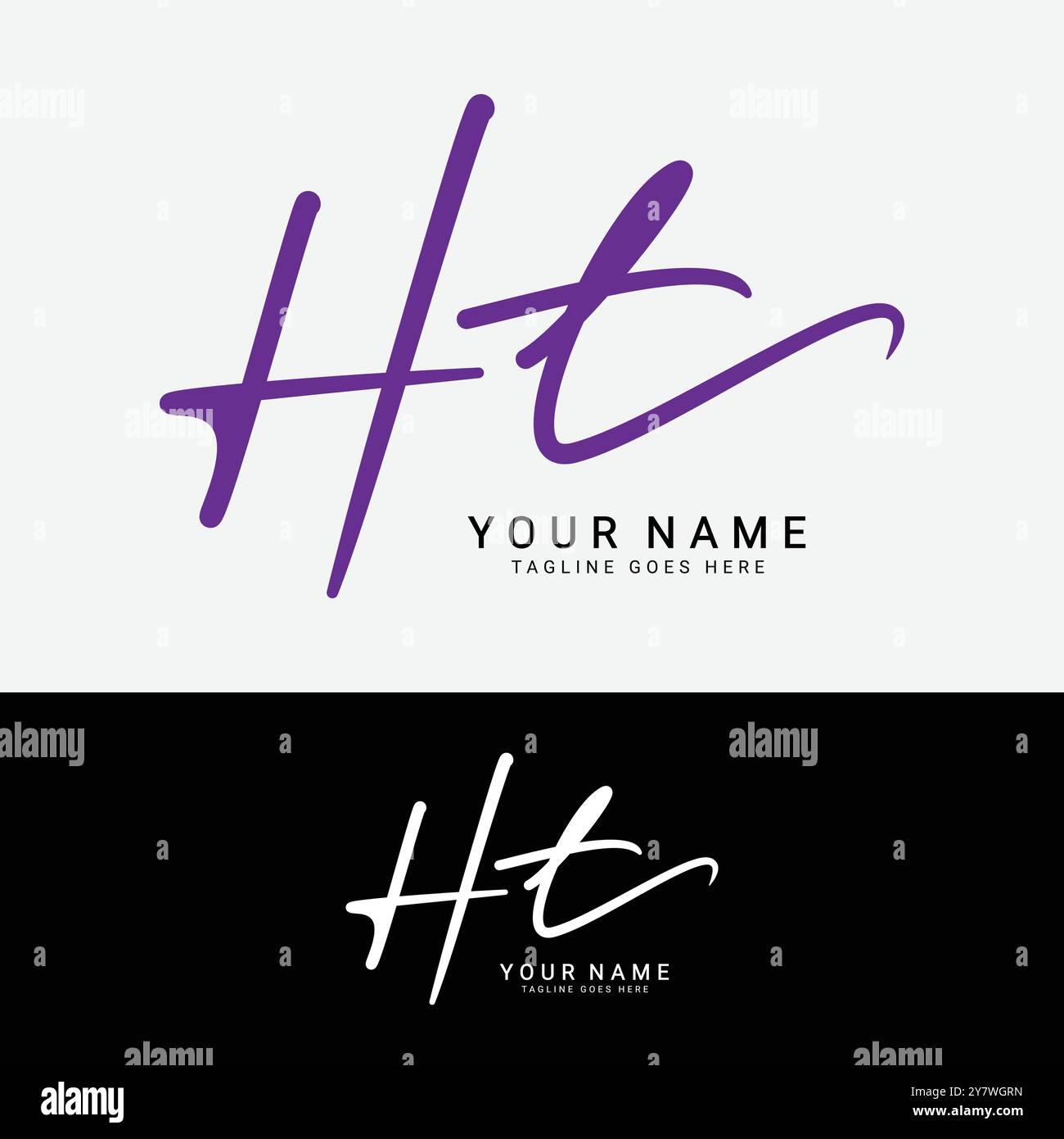 H, T, HT Initial letter logo. Alphabet HT Handwritten Signature logo Stock Vector Image & Art ...