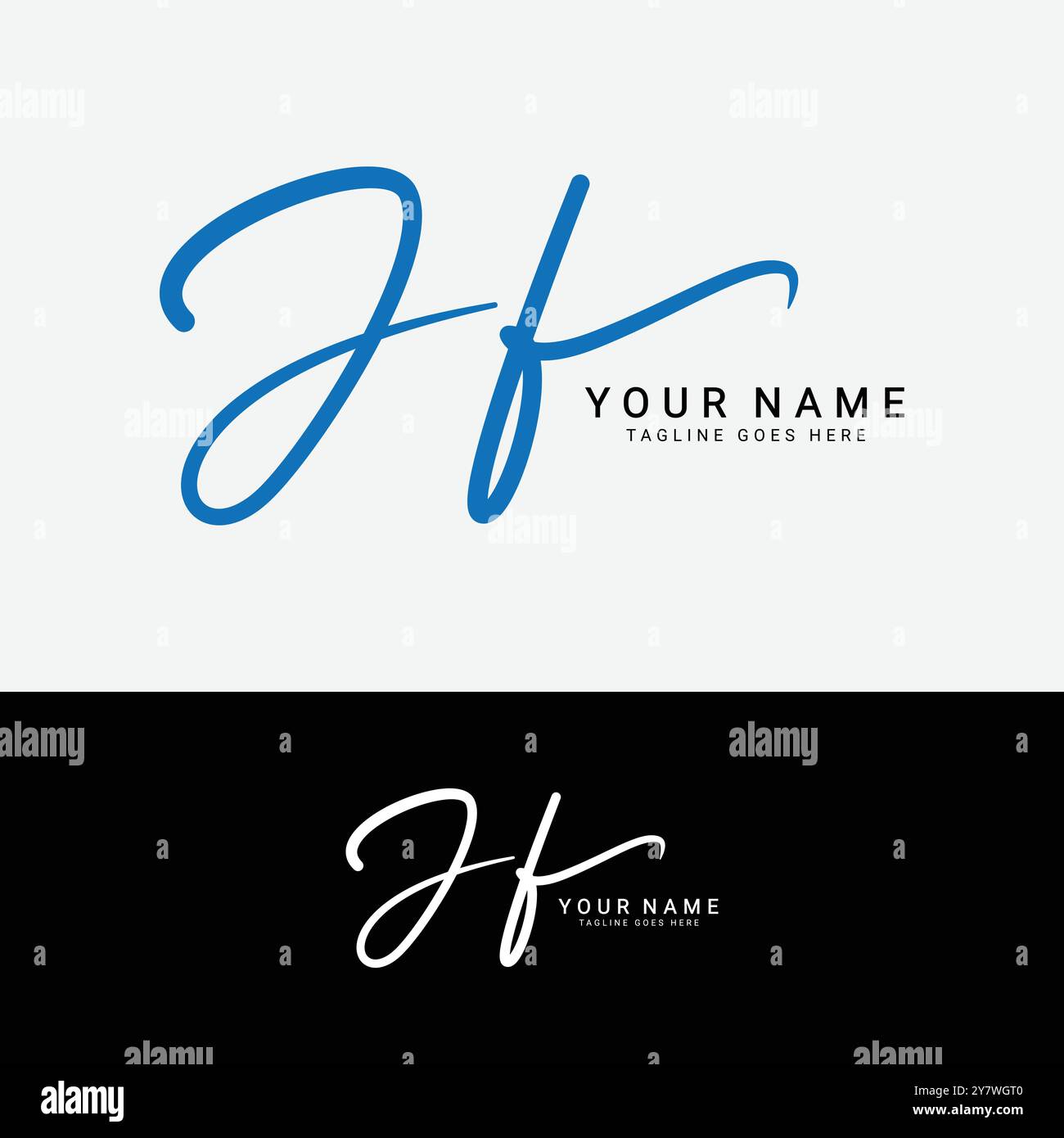 J, F, JF Initial letter logo. Alphabet JF Handwritten Signature logo Stock Vector Image & Art ...