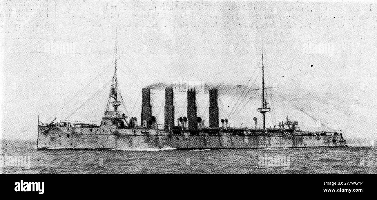Russian cruiser Variag sunk at Chemulpo by the Japanese 9th February ...