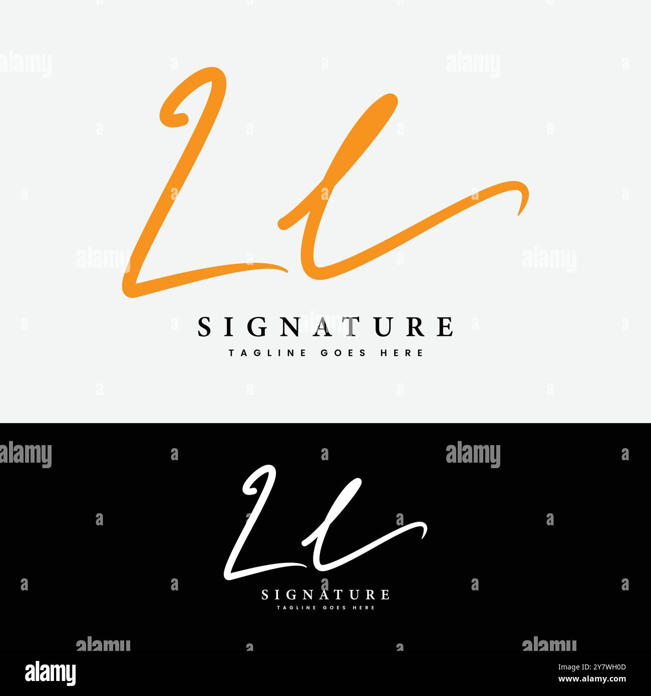 L, LL Initial letter logo. Alphabet LL Handwritten Signature logo Stock ...