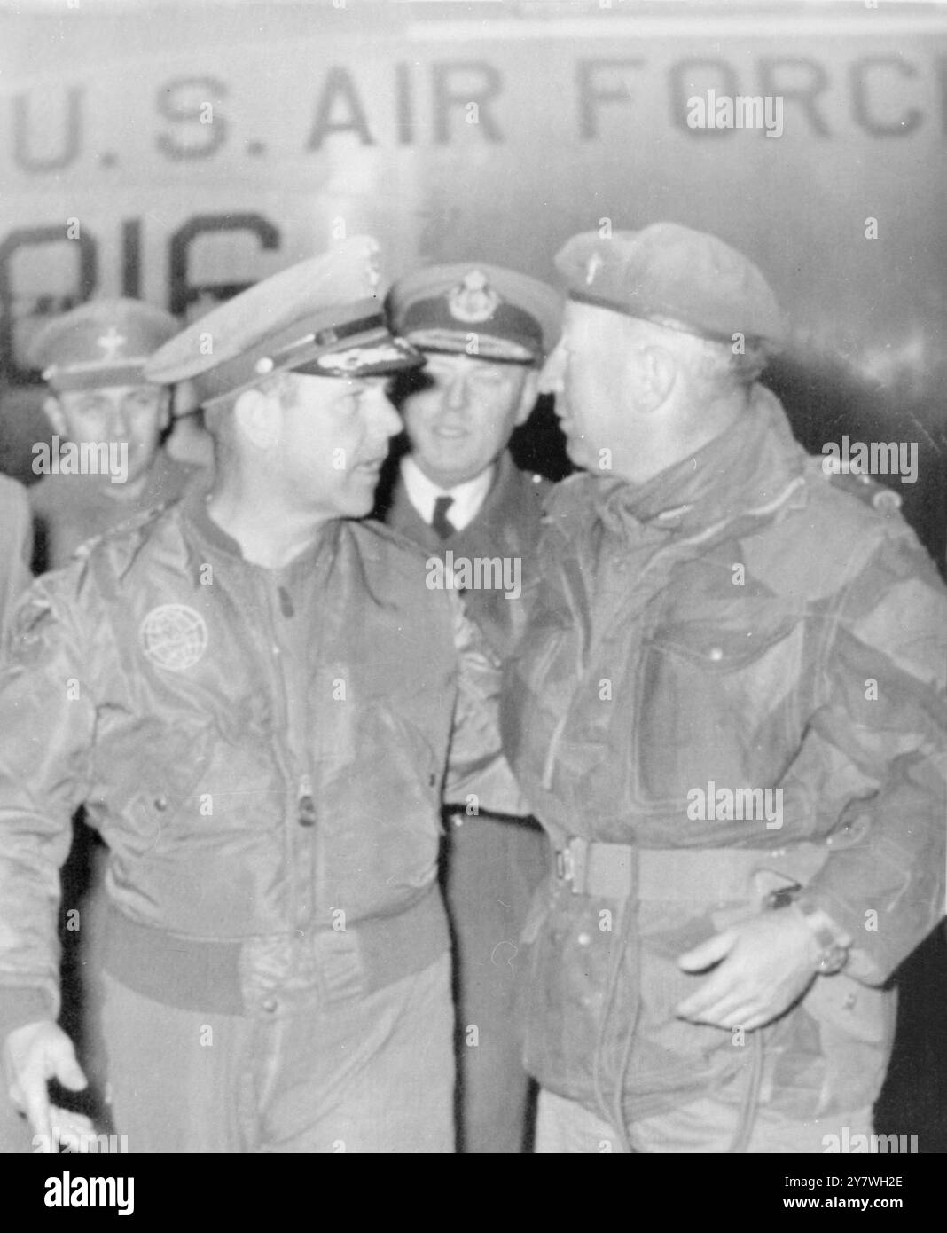 Brussels : American airlift commander , Colonel Burgess Gradwell ( left ...