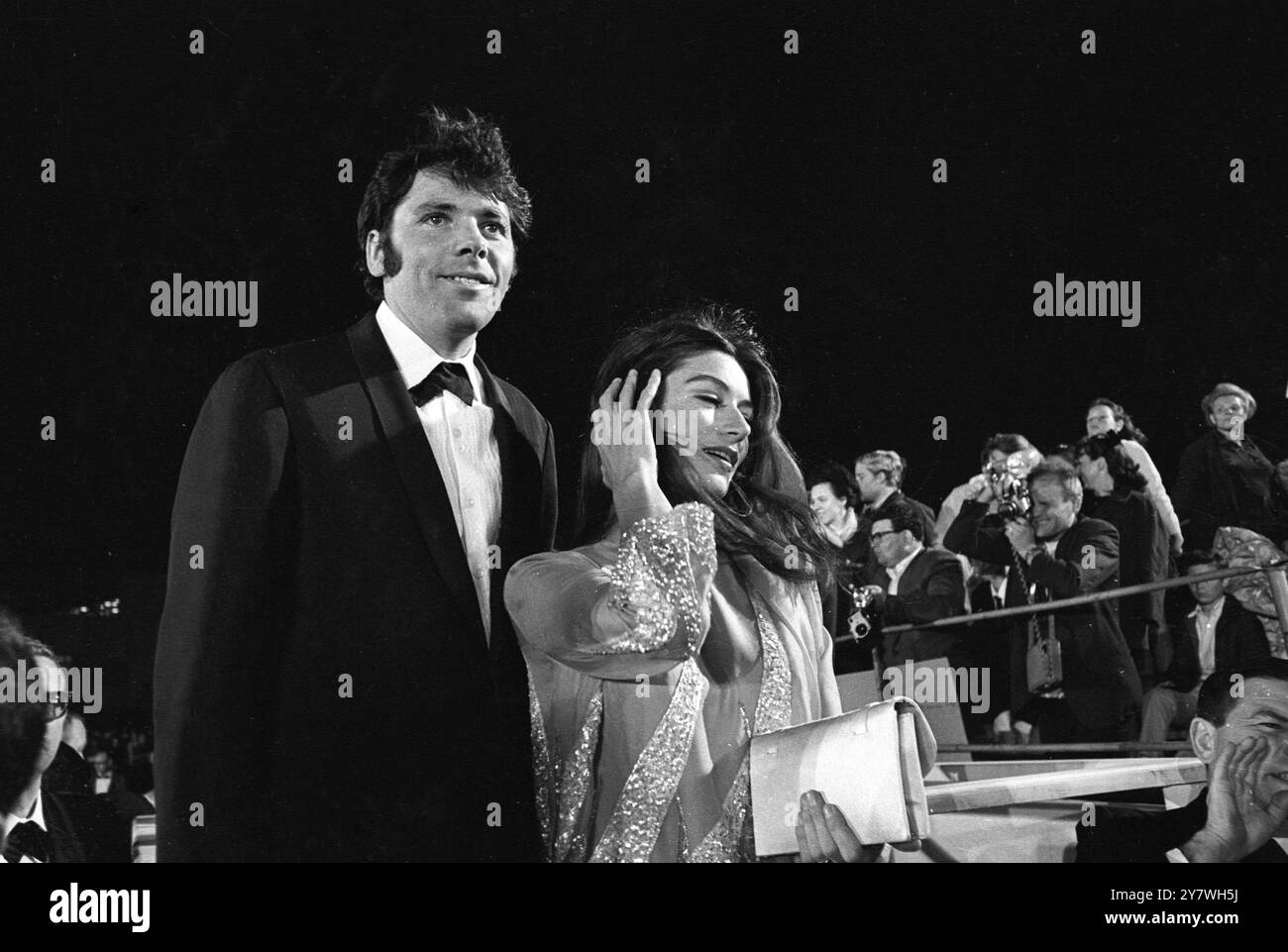 French actress Anouk Aimee and her husband Pierre Barouh arriving to ...