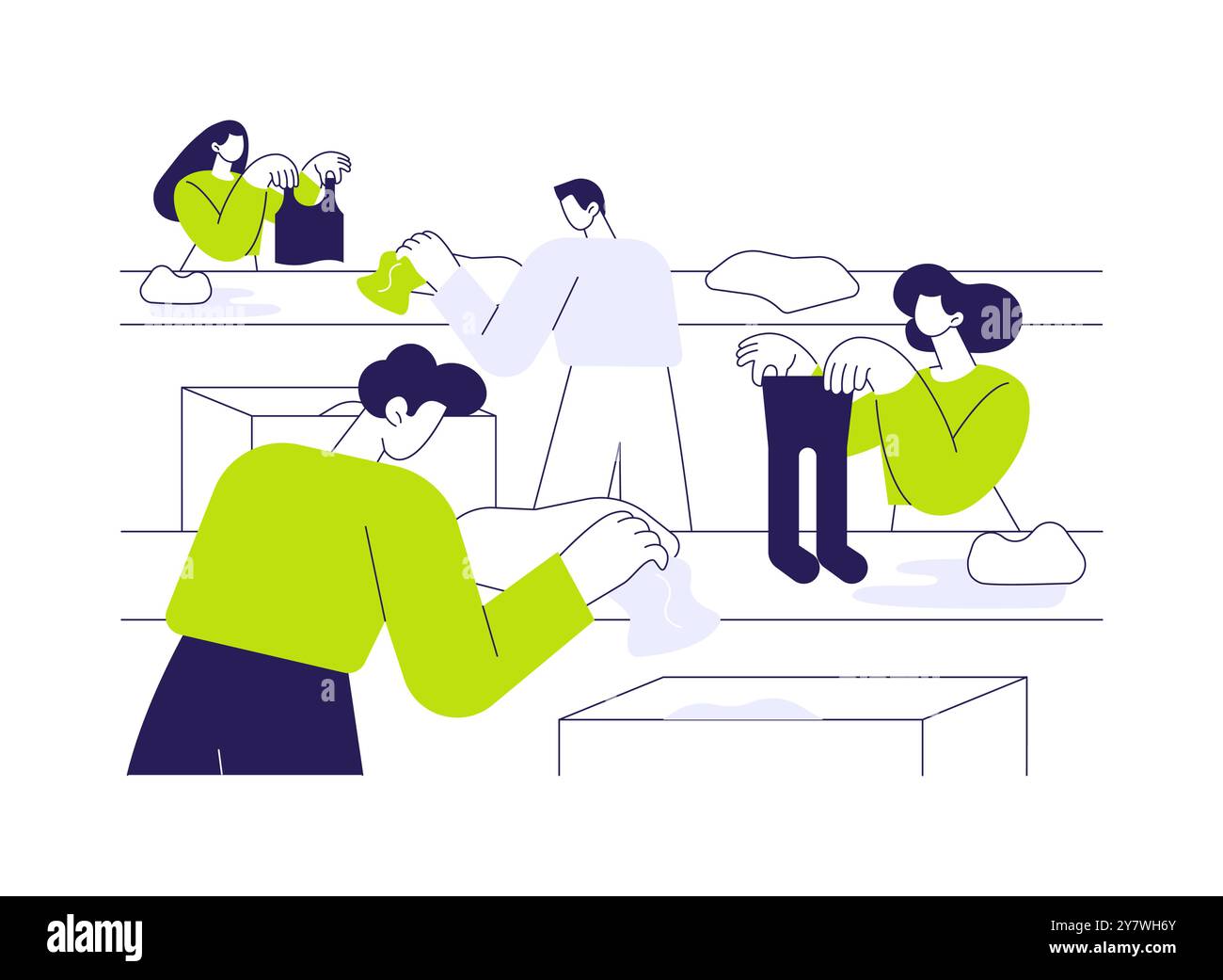 Textile sorting abstract concept vector illustration Stock Vector Image ...