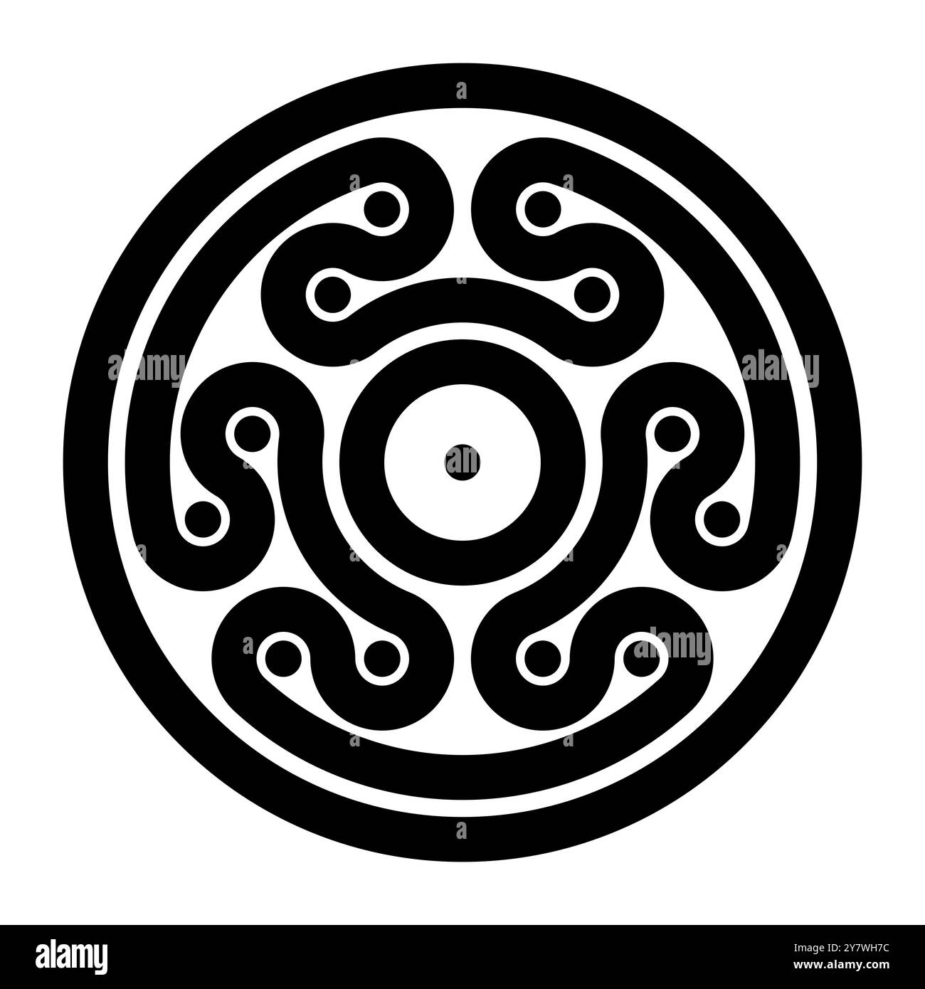 Looped ribbon motif in Minoan style of Ancient Greece. A multiple ...