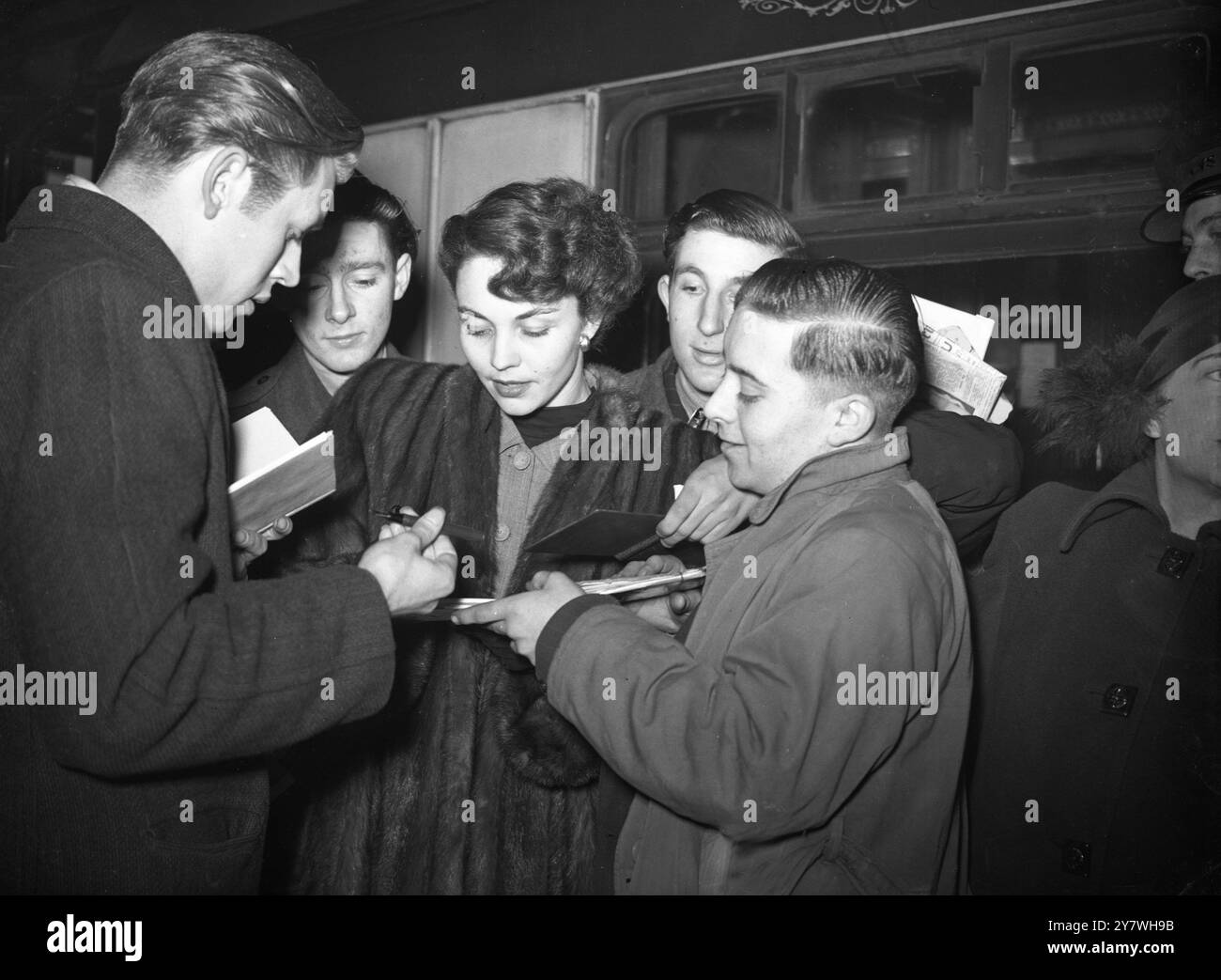 American screen actress , Jennifer Jones , at Victoria Station , London ...