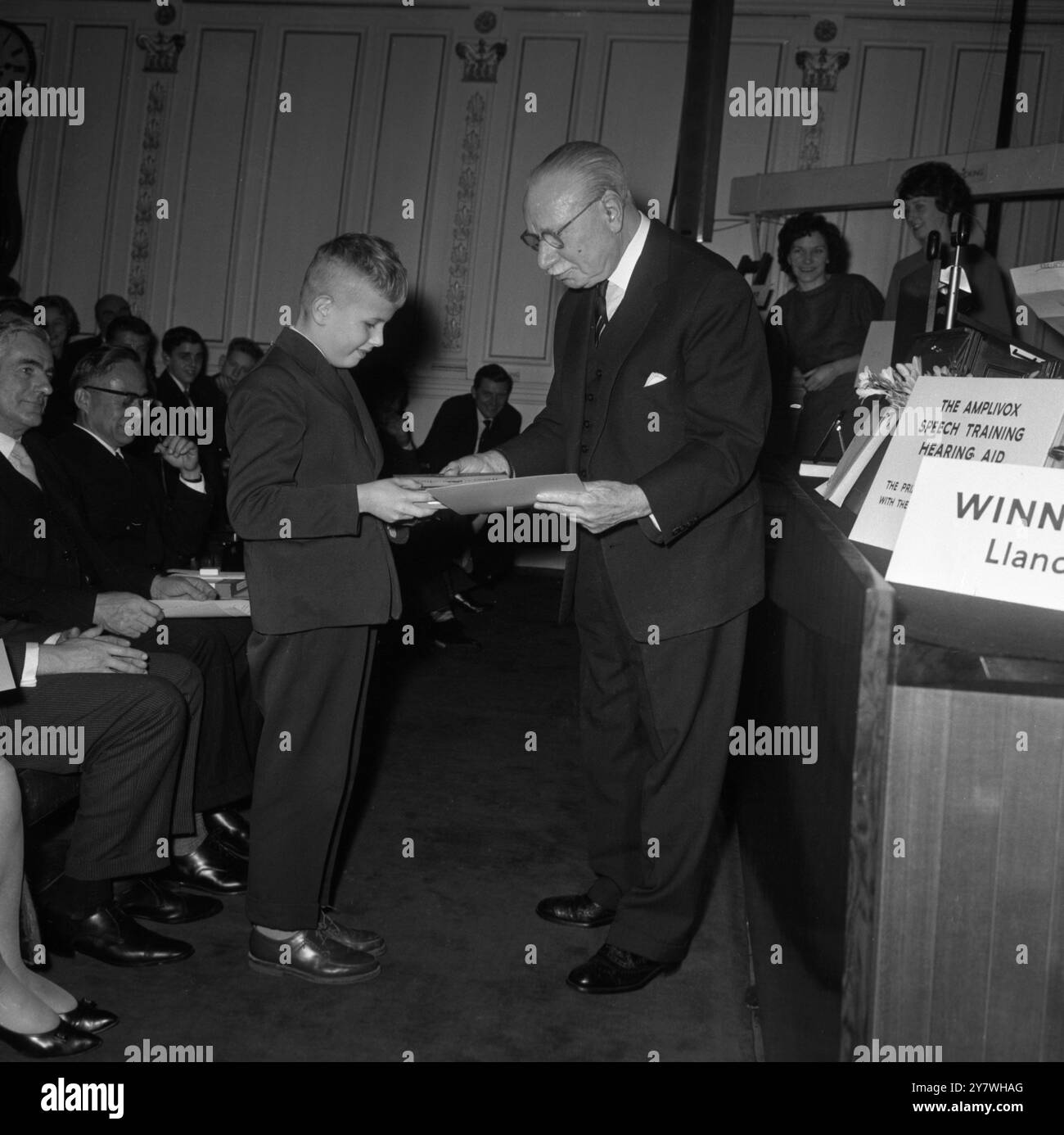Eight year old Kaario Basken seen here receiving a prize from Lord ...