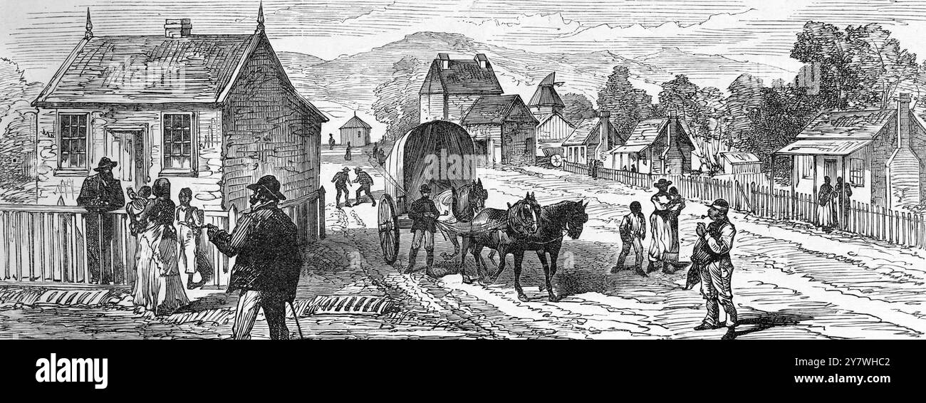 Street of Coranderrk , Aborigines Station , Victoria . 12 January 1889 ...