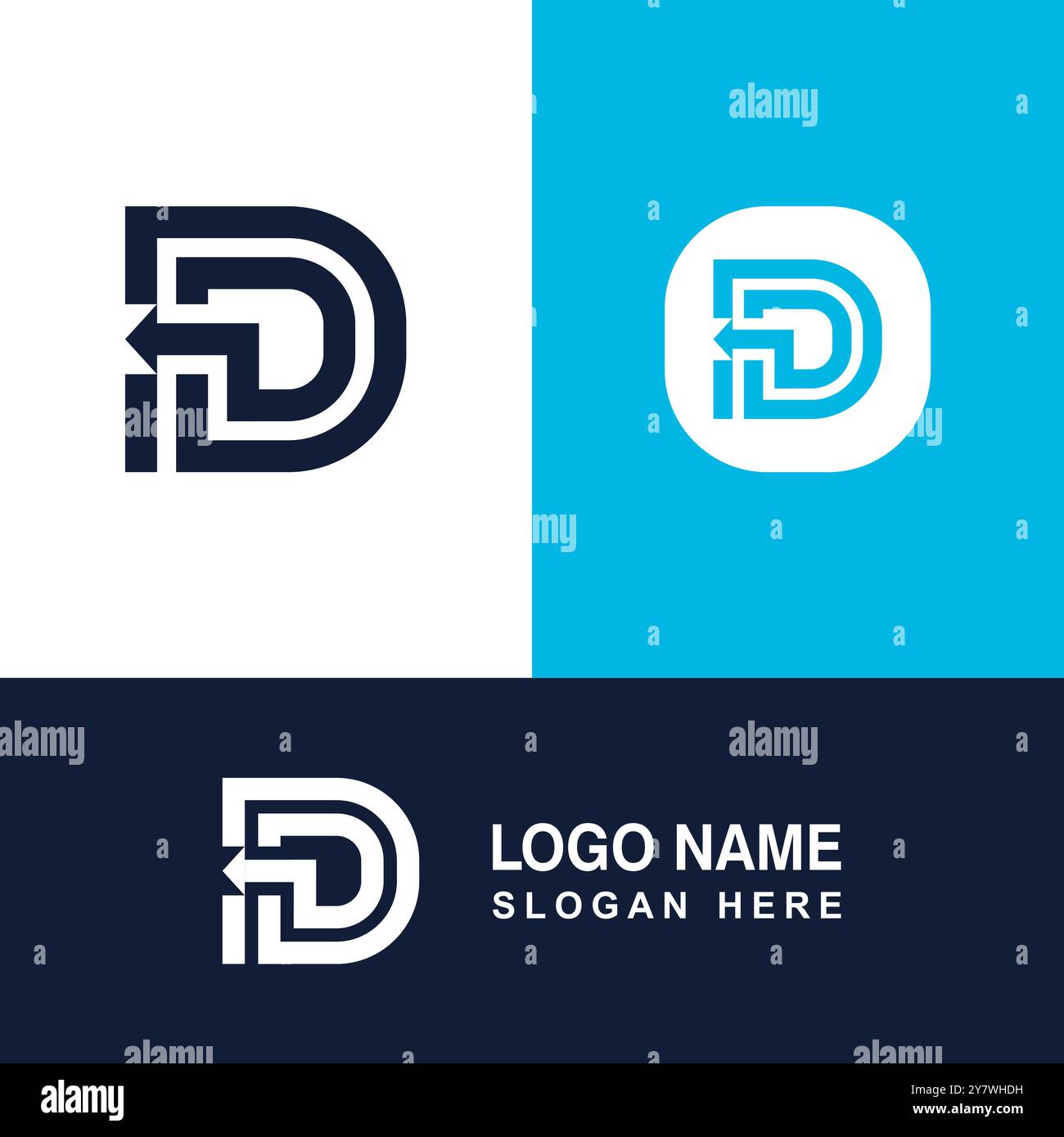 Professional D shape logo design Stock Vector Image & Art - Alamy