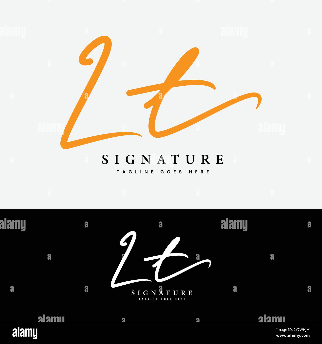 L, T, LT Initial letter logo. Alphabet LT Handwritten Signature logo ...