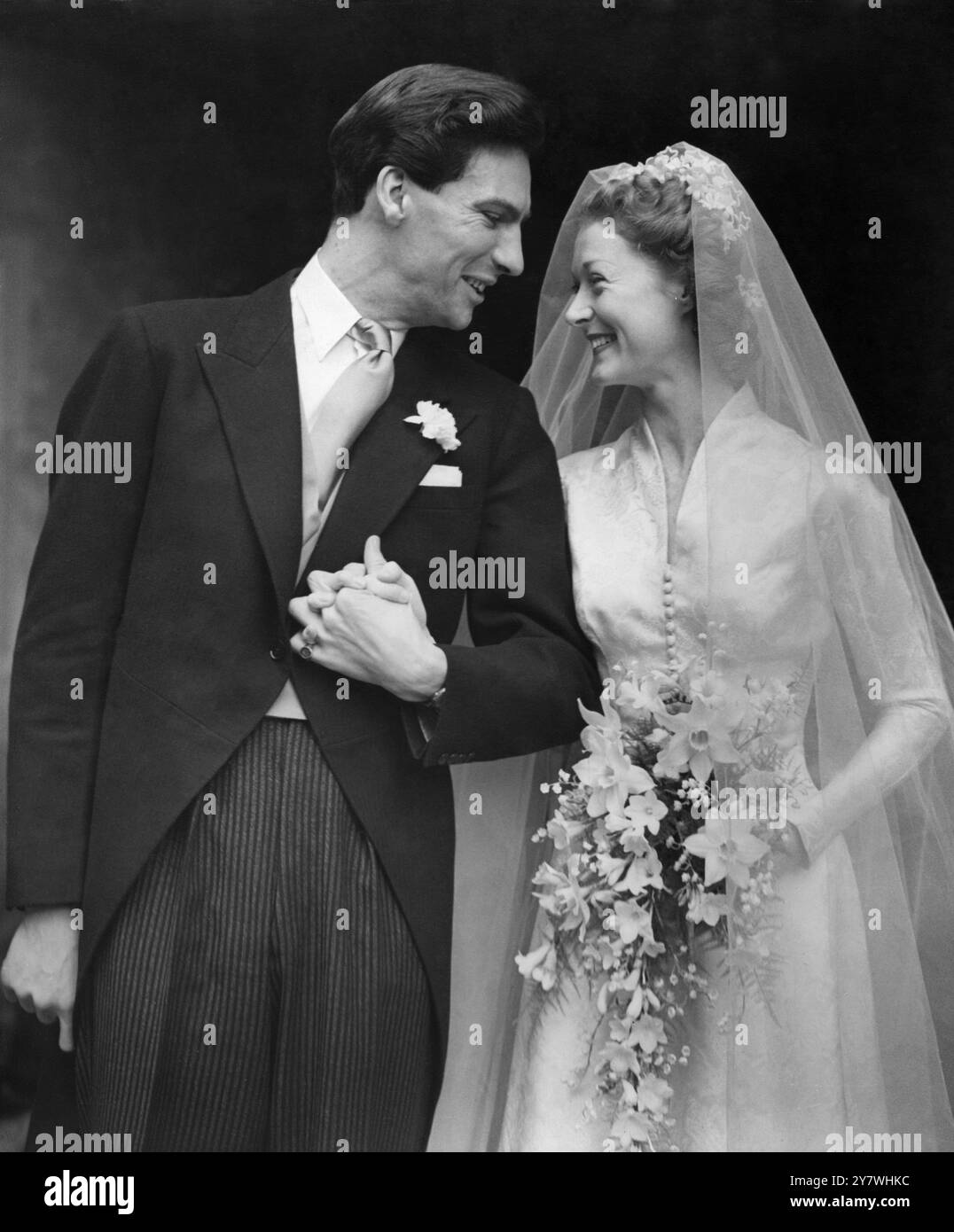 Ludovic Kennedy and Moira Shearer after their wedding at Royal Chapel ...