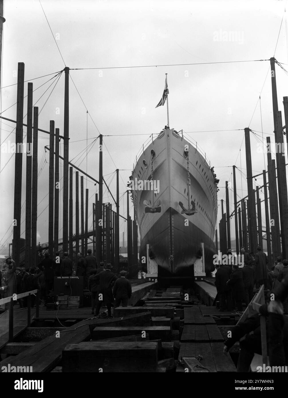 HMS Kent one of the County Class Cruisers was launched at Chatham by ...