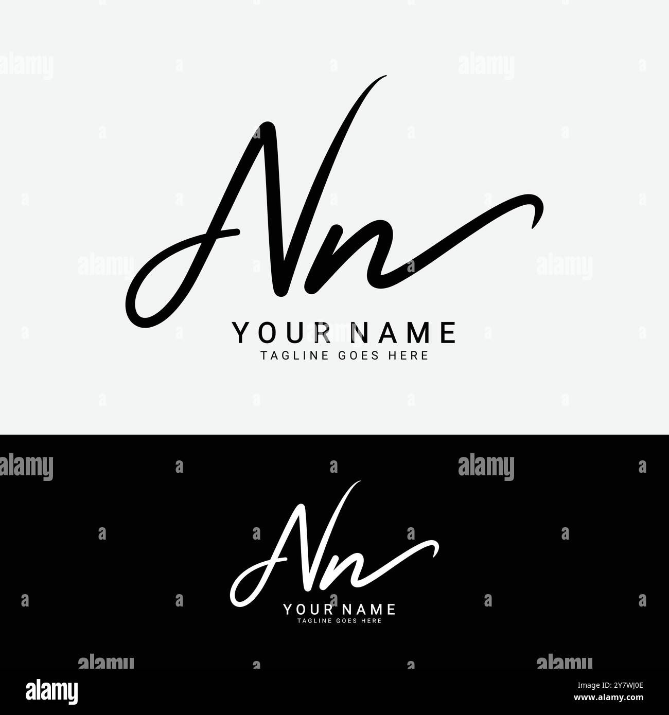N, NN Initial letter logo. Alphabet NN Handwritten Signature logo Stock Vector Image & Art - Alamy
