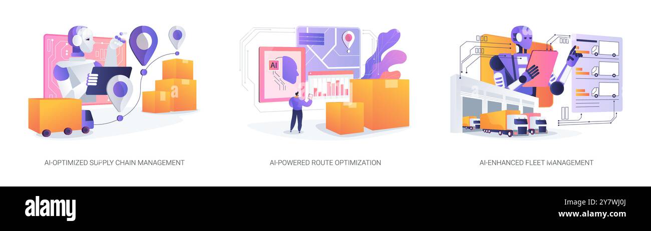 AI in Transportation and Logistics abstract concept vector ...