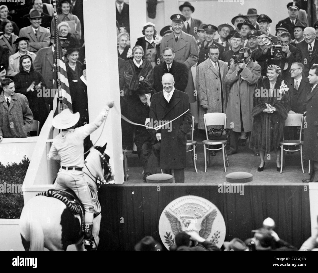 Washington D .C . President Dwight D . Eisenhower in a light hearted moment in contrast to the ...