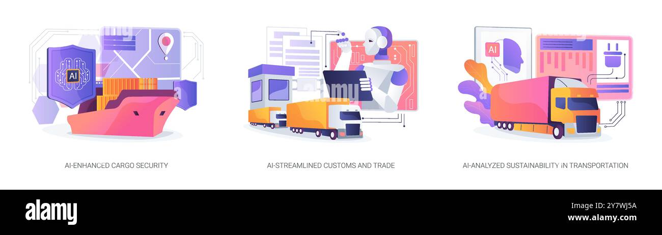 AI Technology in Logistics abstract concept vector illustrations Stock ...