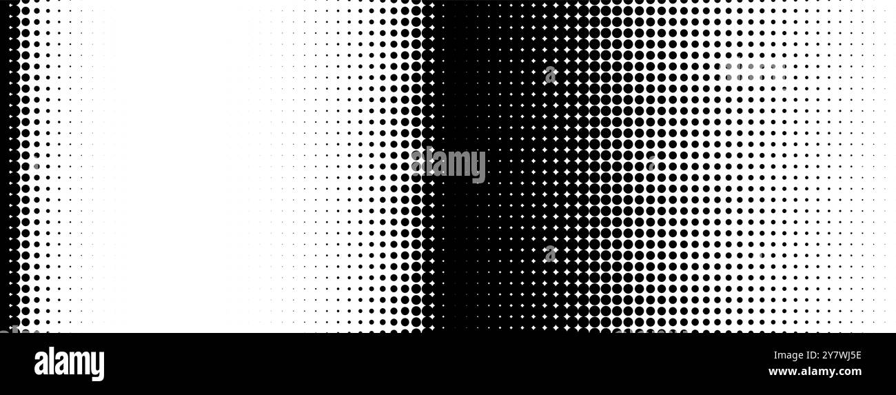 Halftone pattern transition from white to black, showcasing circular ...
