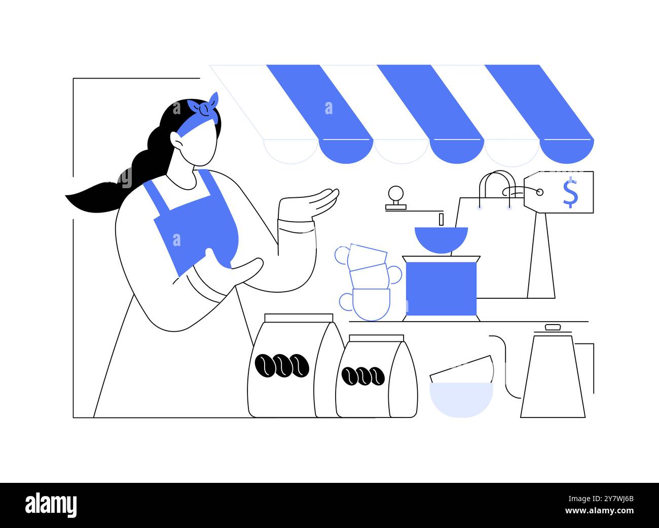 Coffee stall isolated cartoon vector illustrations Stock Vector Image ...