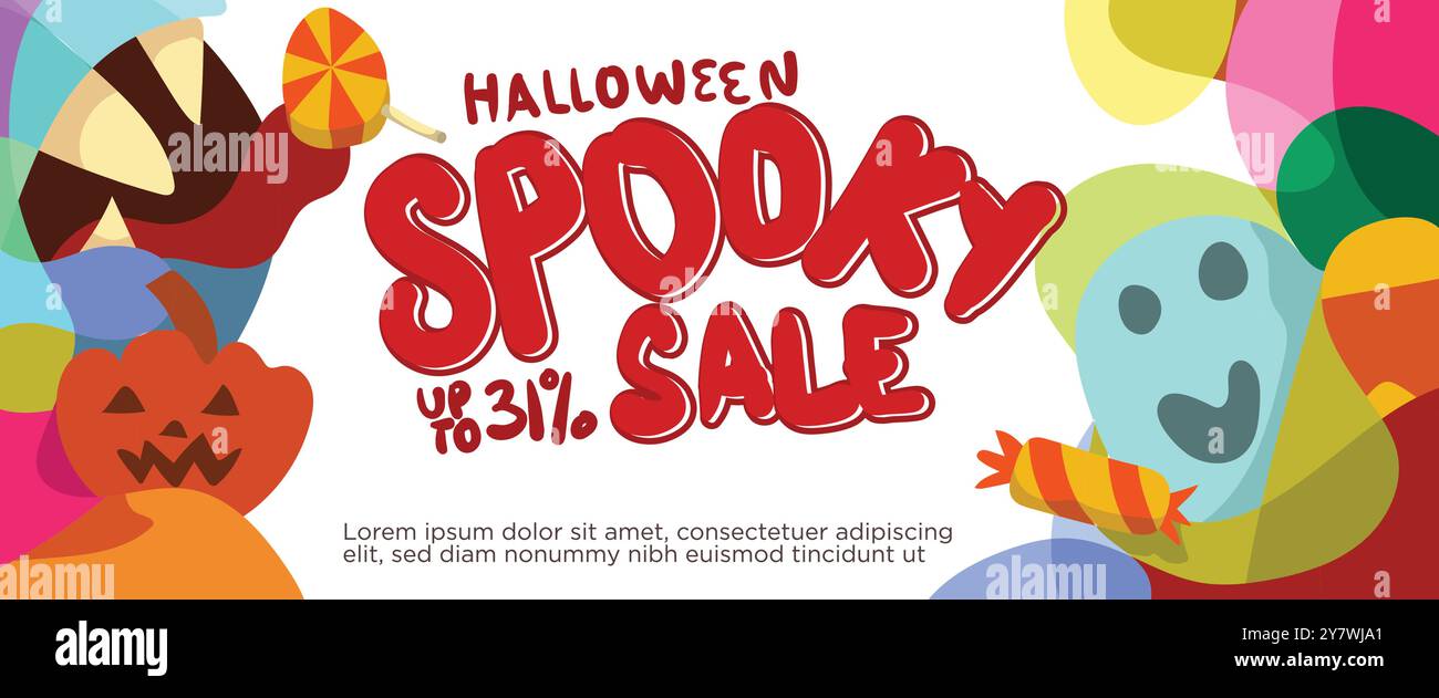 happy halloween banner concept. abstract geometric liquid form. monster ...