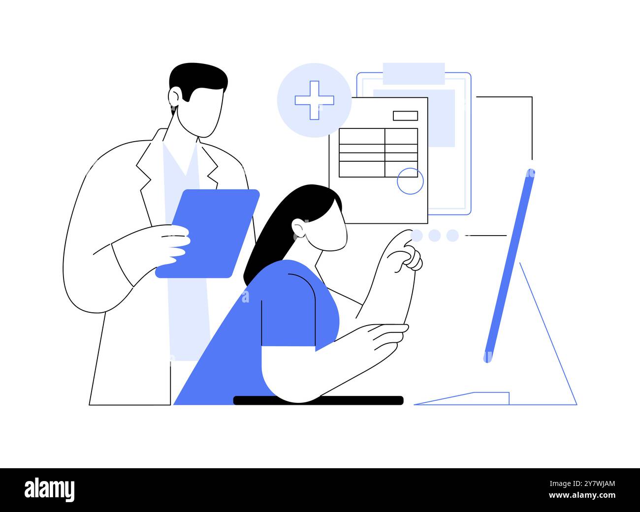 Medical office administration isolated cartoon vector illustrations ...