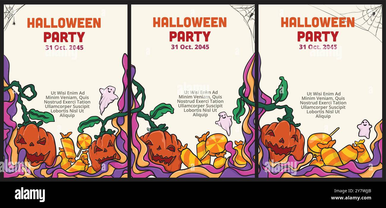 happy halloween banner concept. abstract geometric liquid form. monster ...