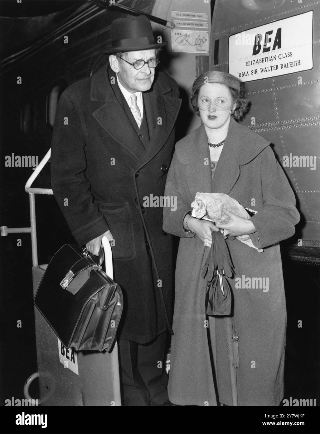 T S Eliot , 68 , and his new wife returning from honeymoon. Miss ...