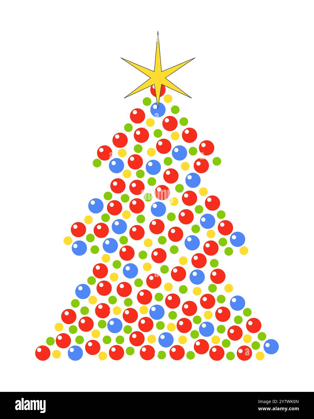 Xmas balls shaped Christmas tree 2D cartoon object Stock Vector Image ...
