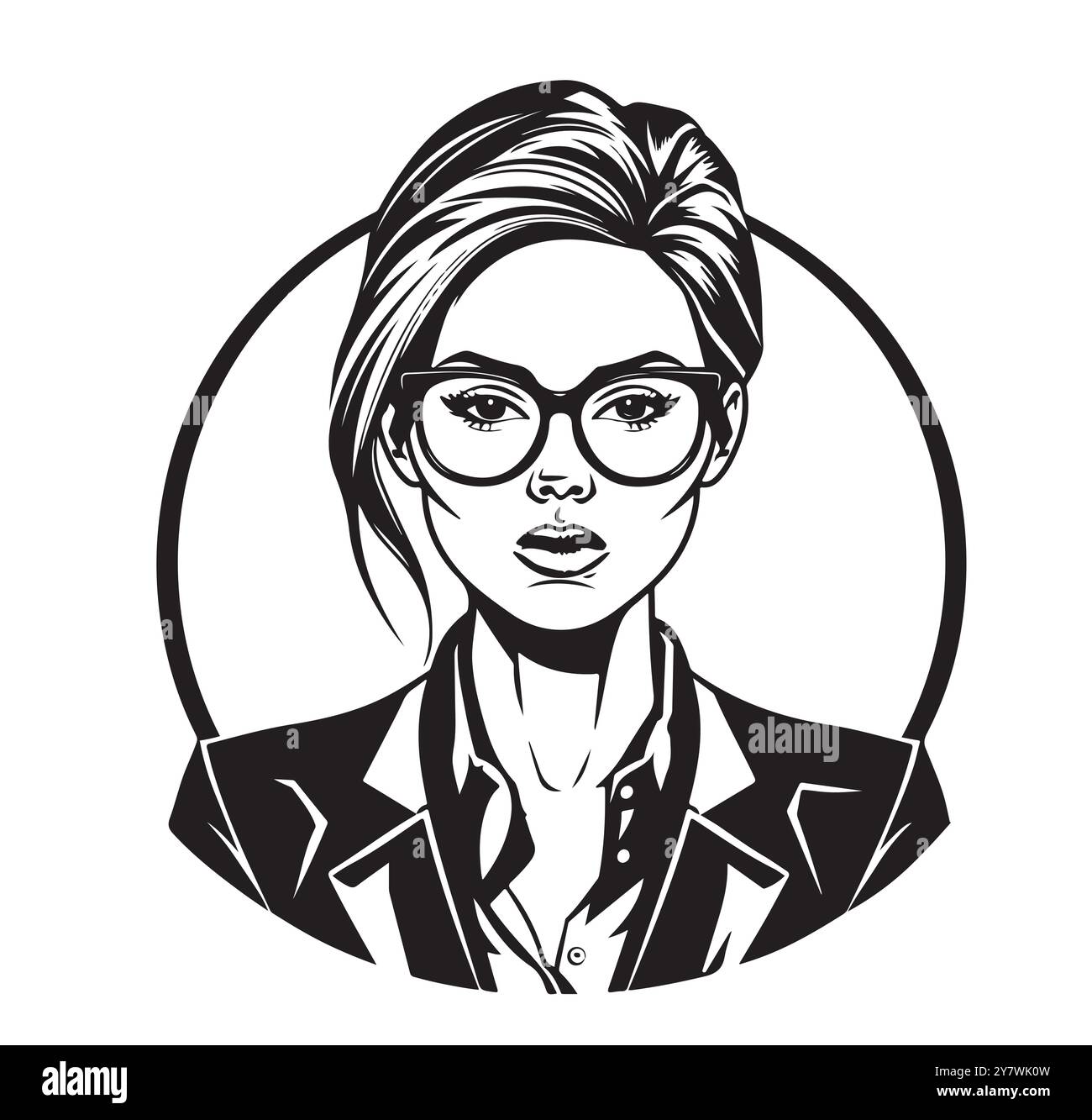 Business woman line drawing vector illustration Stock Vector Image ...