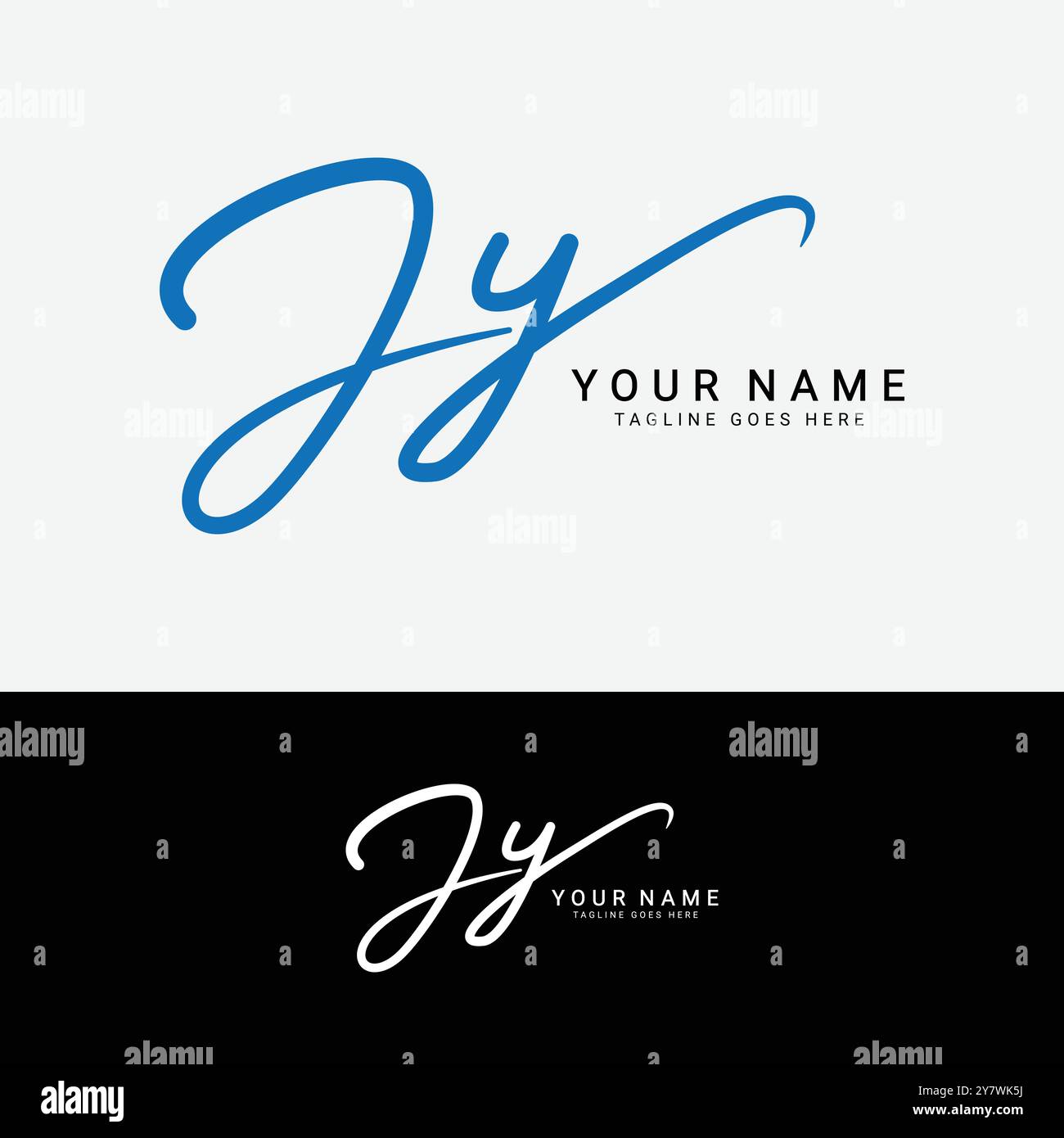 J, Y, JY Initial letter logo. Alphabet JY Handwritten Signature logo ...