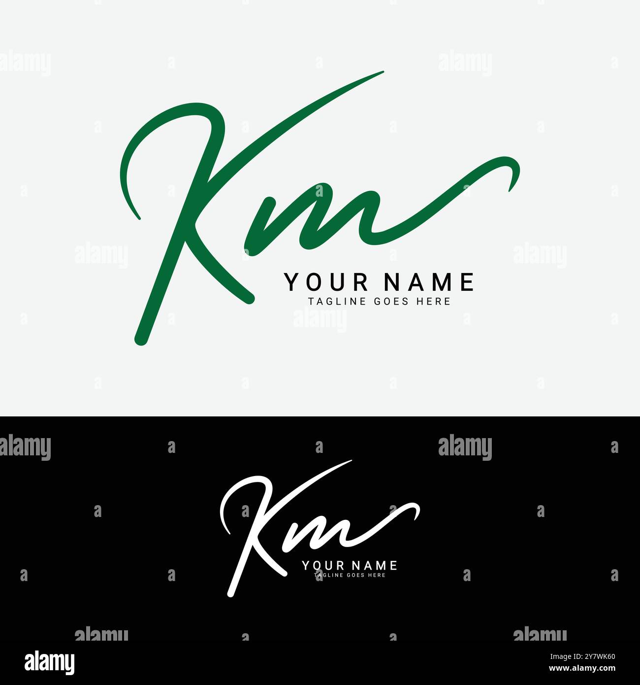 K, M, KM Initial letter logo. Alphabet KM Handwritten Signature logo Stock Vector Image & Art ...