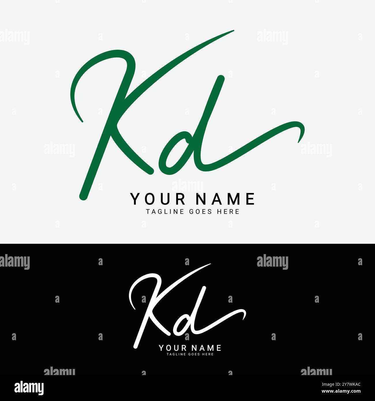 K, D, KD Initial letter logo. Alphabet KD Handwritten Signature logo Stock Vector Image & Art ...