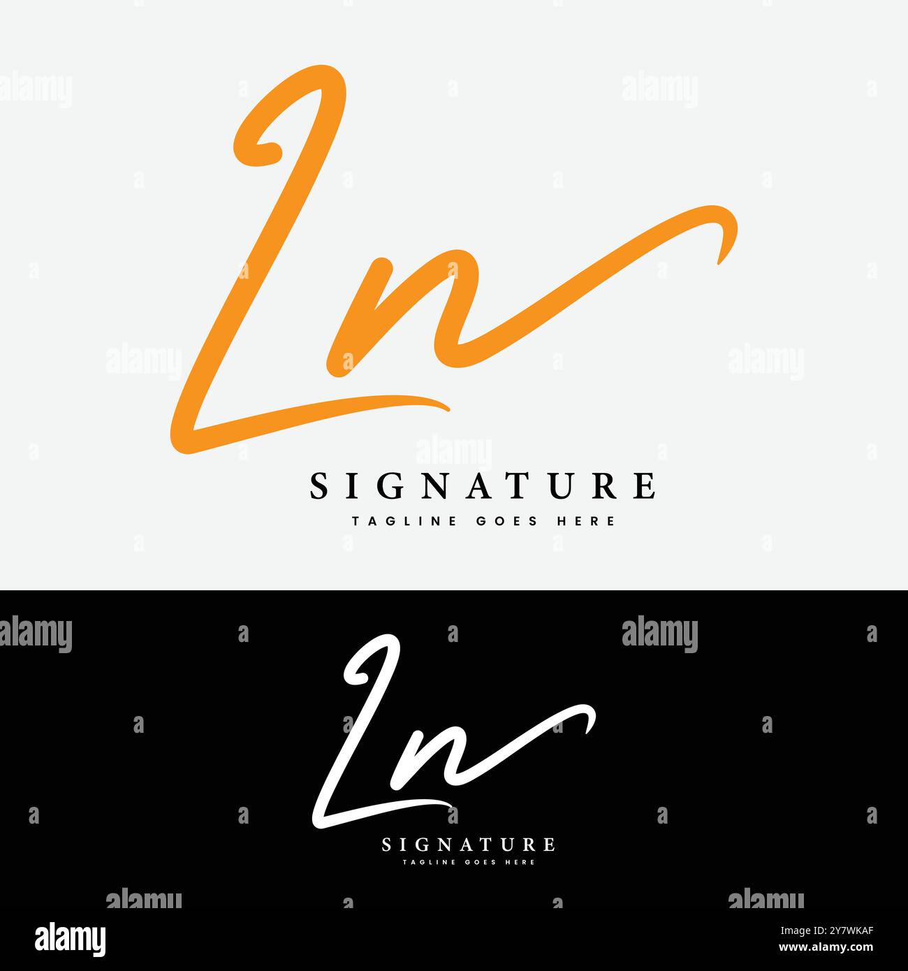 L, N, LN Initial letter logo. Alphabet LN Handwritten Signature logo Stock Vector Image & Art ...
