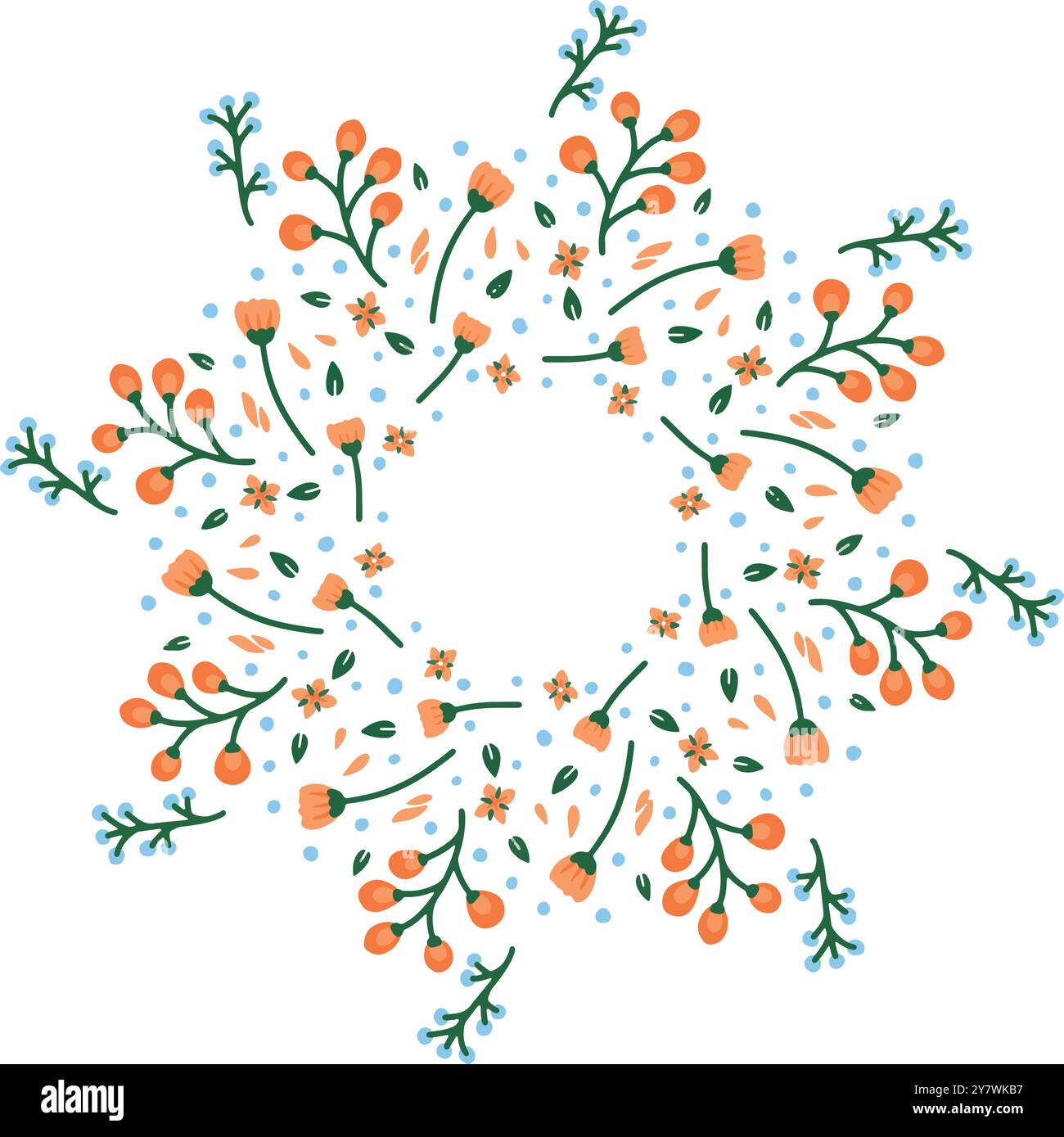 Round Floral illustration Stock Vector Image & Art - Alamy