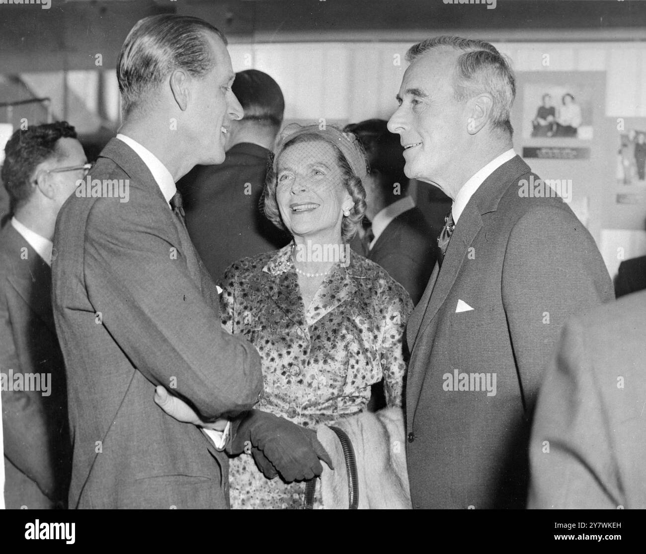 HRH the Duke of Edinburgh chats with Lord and Lady Mountbatten before ...