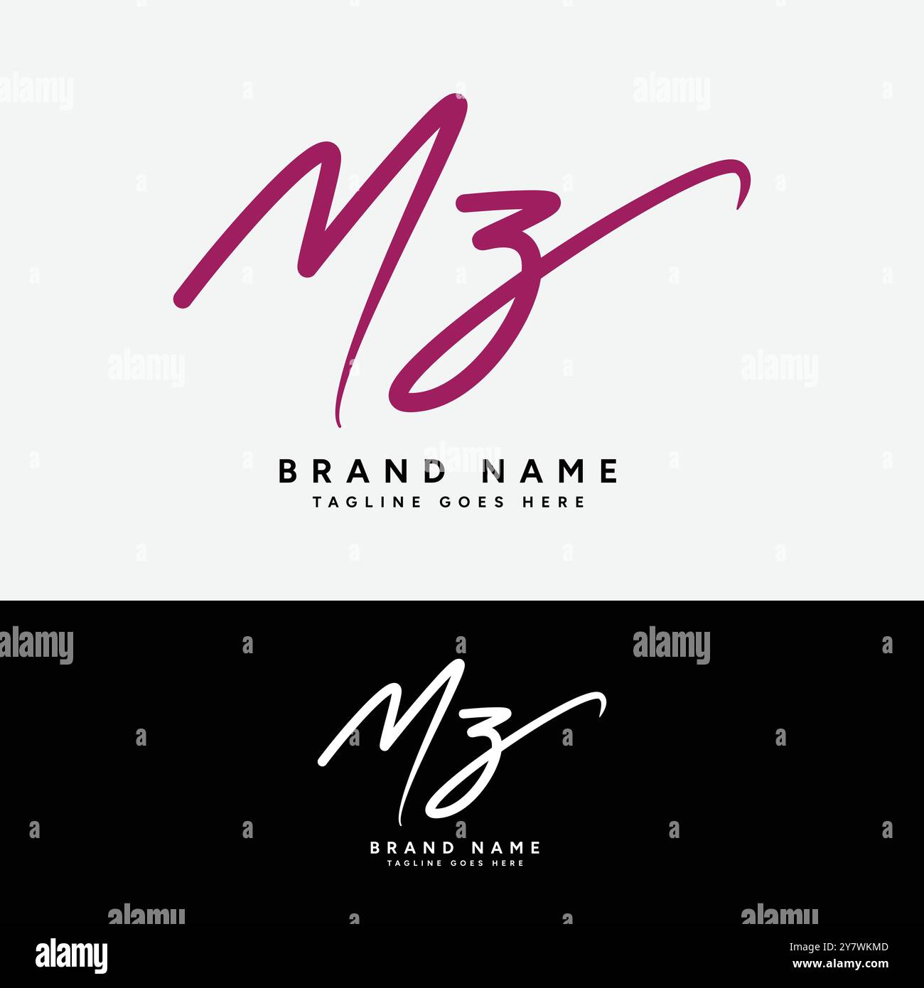 M, Z, MZ Initial letter logo. Alphabet MZ Handwritten Signature logo Stock Vector Image & Art ...