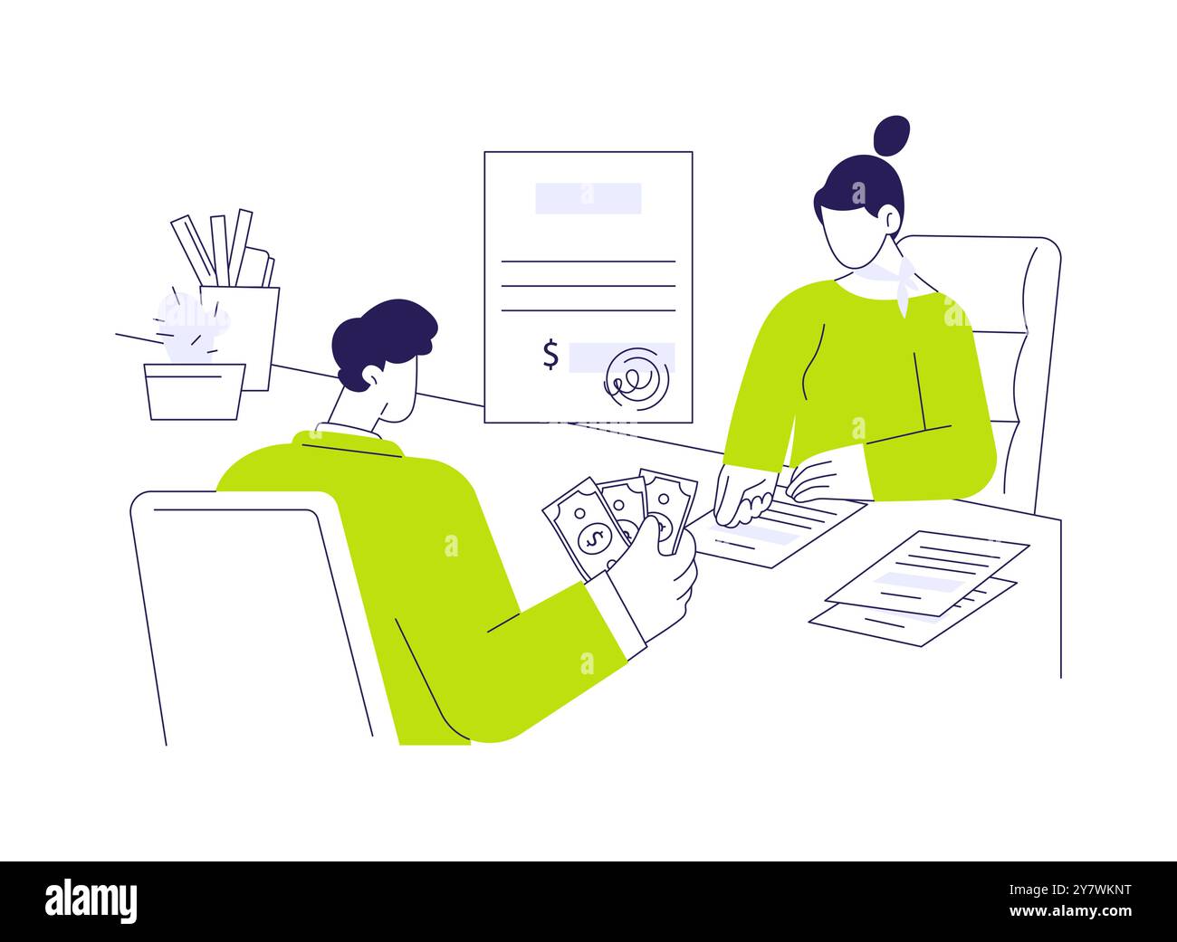 Pay business registration fee abstract concept vector illustration ...