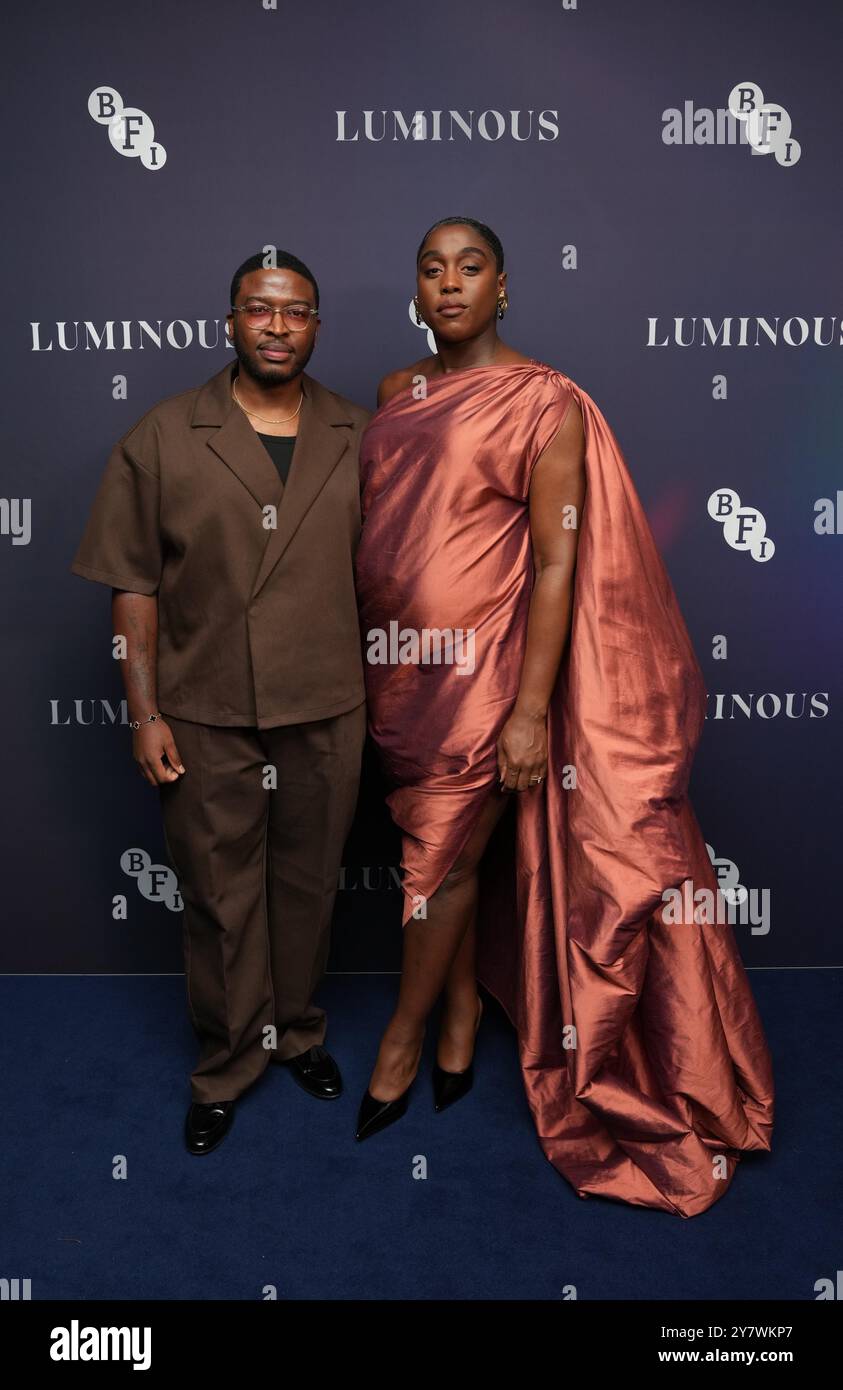 Zackary Momoh and Lashana Lynch arriving at the BFI fundraising ...