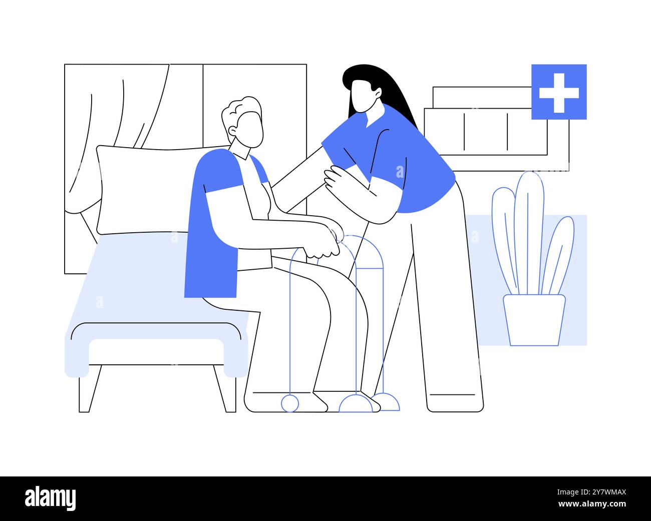 Basic patient needs isolated cartoon vector illustrations Stock Vector ...