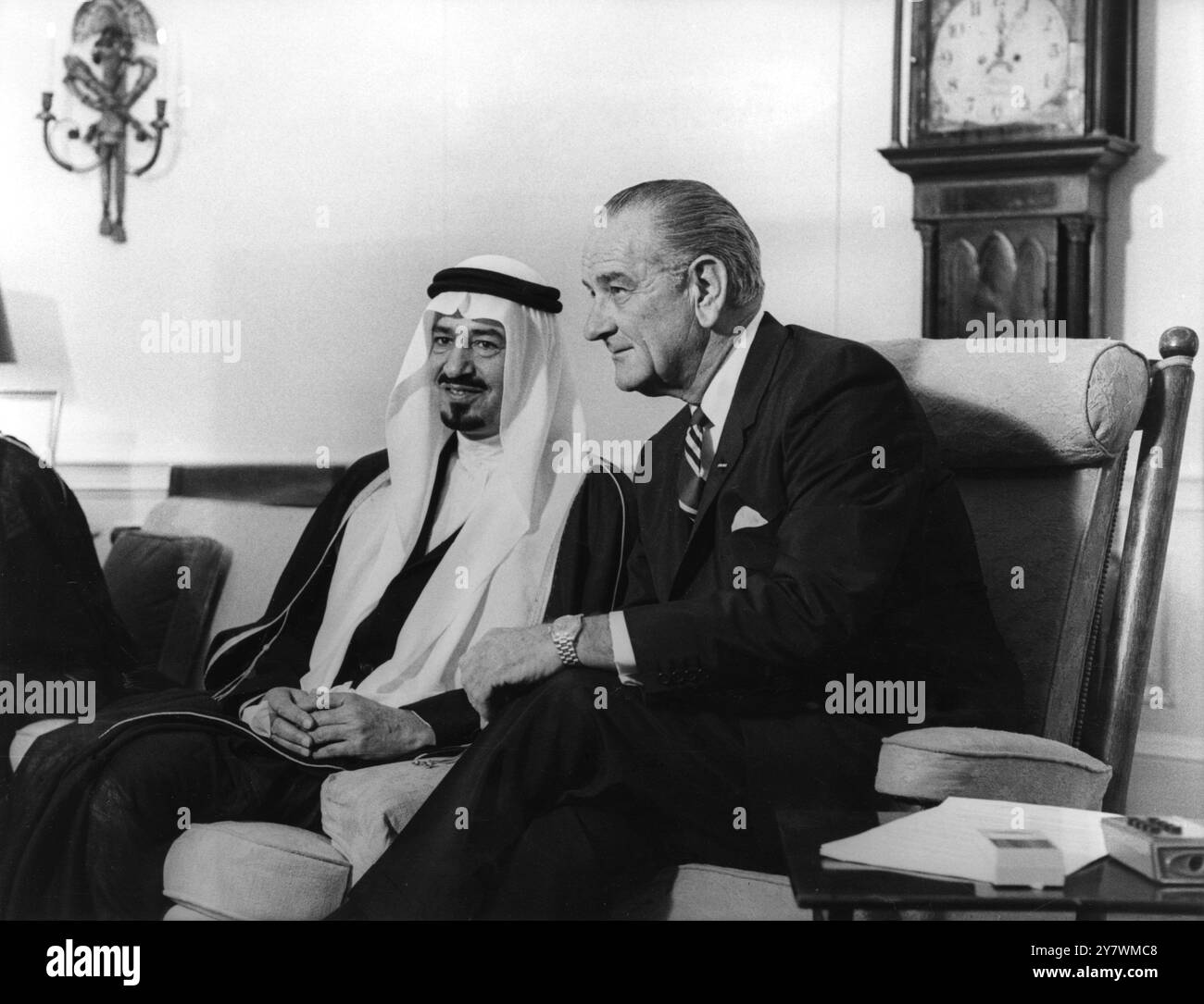 President Johnson chats with Crown Prince Khalid Ibn al-Aziz of Saudi ...